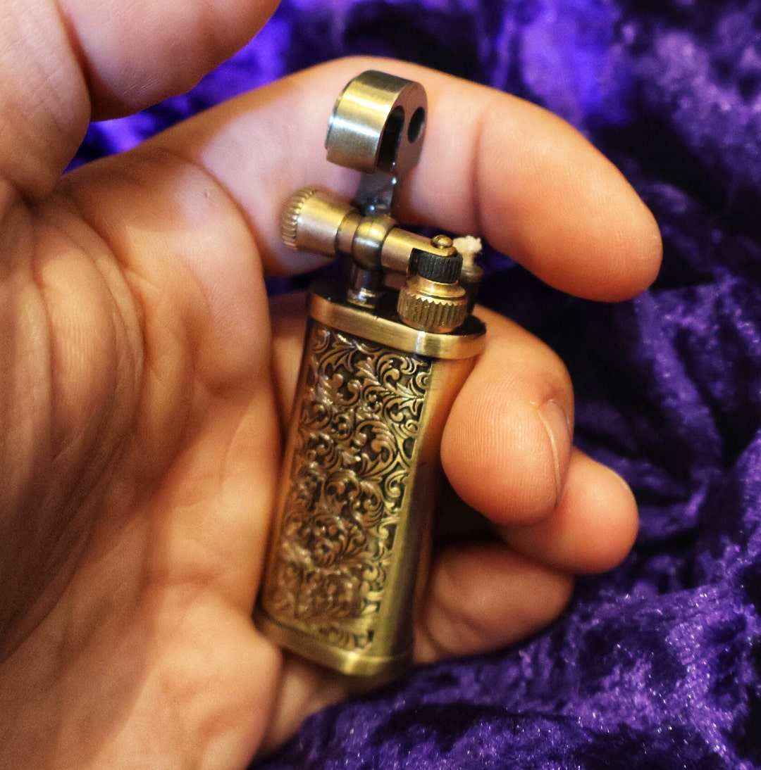 Nostalgic Brass Vintage Floral Style German Pipe Kerosene Lighter ...