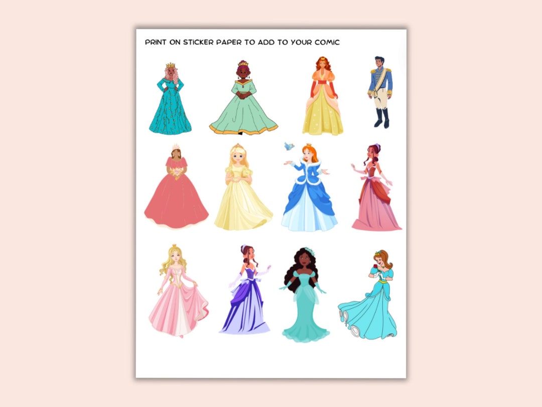 Princess Graphics, Clipart, Use With Create Your Own Comic Book. Print ...