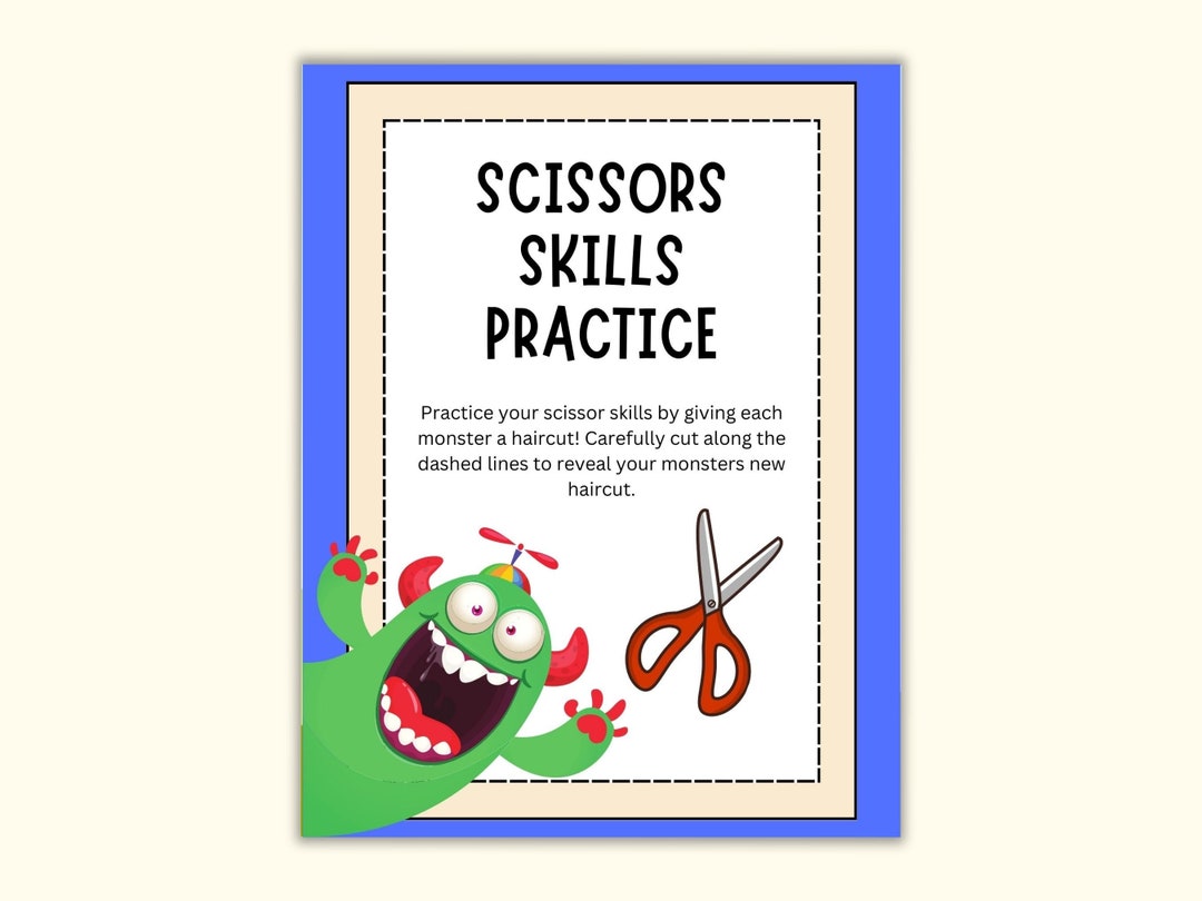 Scissors Skills Practice for Preschoolers, Cutting Practice, Cutting ...