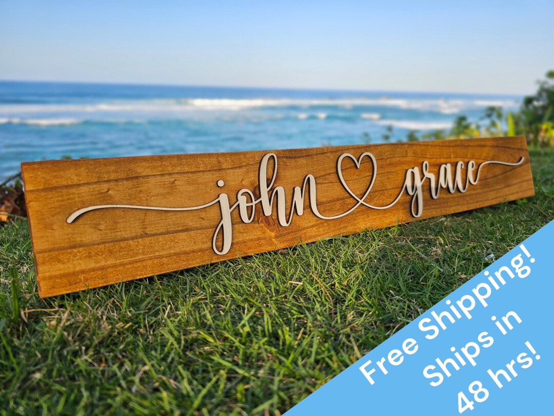 Couples Name Sign, Personalized Wedding Gift, 3D Name Sign ...
