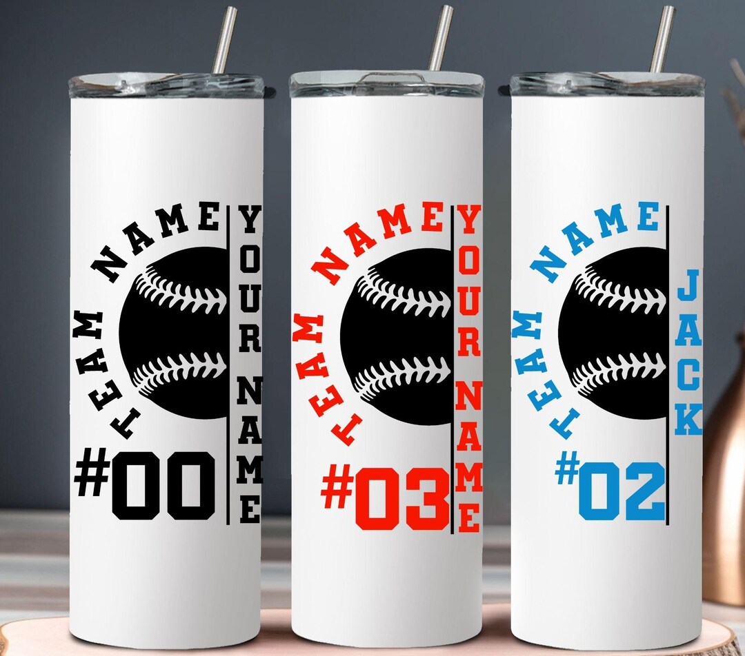 Custom Name Number Tumbler, Baseball Custom Tumbler, Baseball Player ...