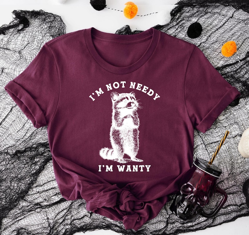 I Am Not Needy I Am Wanty Shirt, Funny Raccoon Meme Shirt, Adult Humor ...