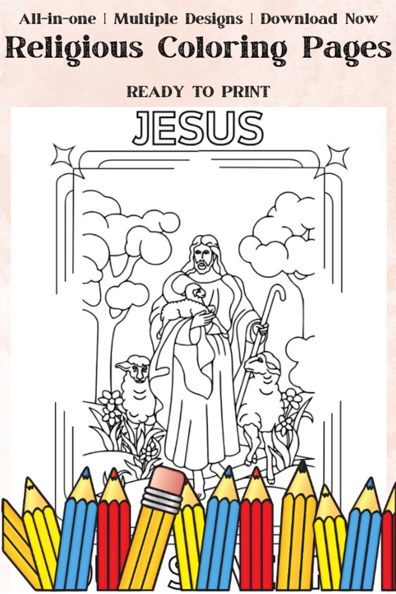Religious Coloring Pages christian - Etsy