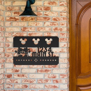 Personalized Mickey Mouse Address Sign - Custom Metal Address Plaque ...