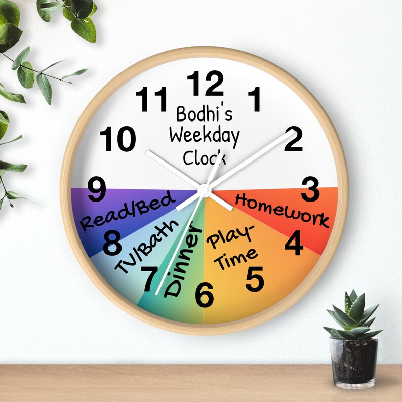 Customizable Kid's Routine Wall Clock - Personalized Time Management ...