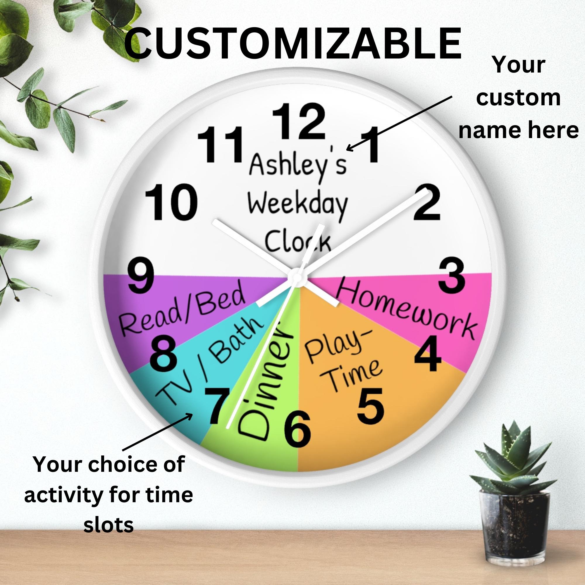 Customizable Kid's Routine Wall Clock - Personalized Time Management ...