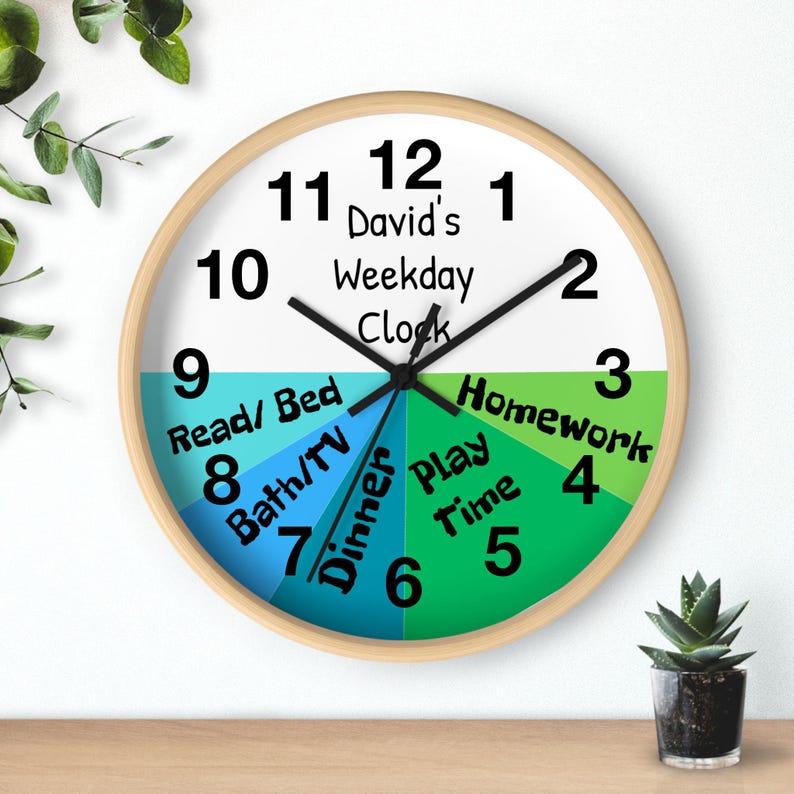Customizable Kid's Routine Wall Clock Personalized Time Management Tool ...