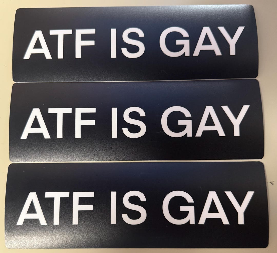 4 Pack ATF IS GAY Bumper Sticker 3"x9" - Etsy