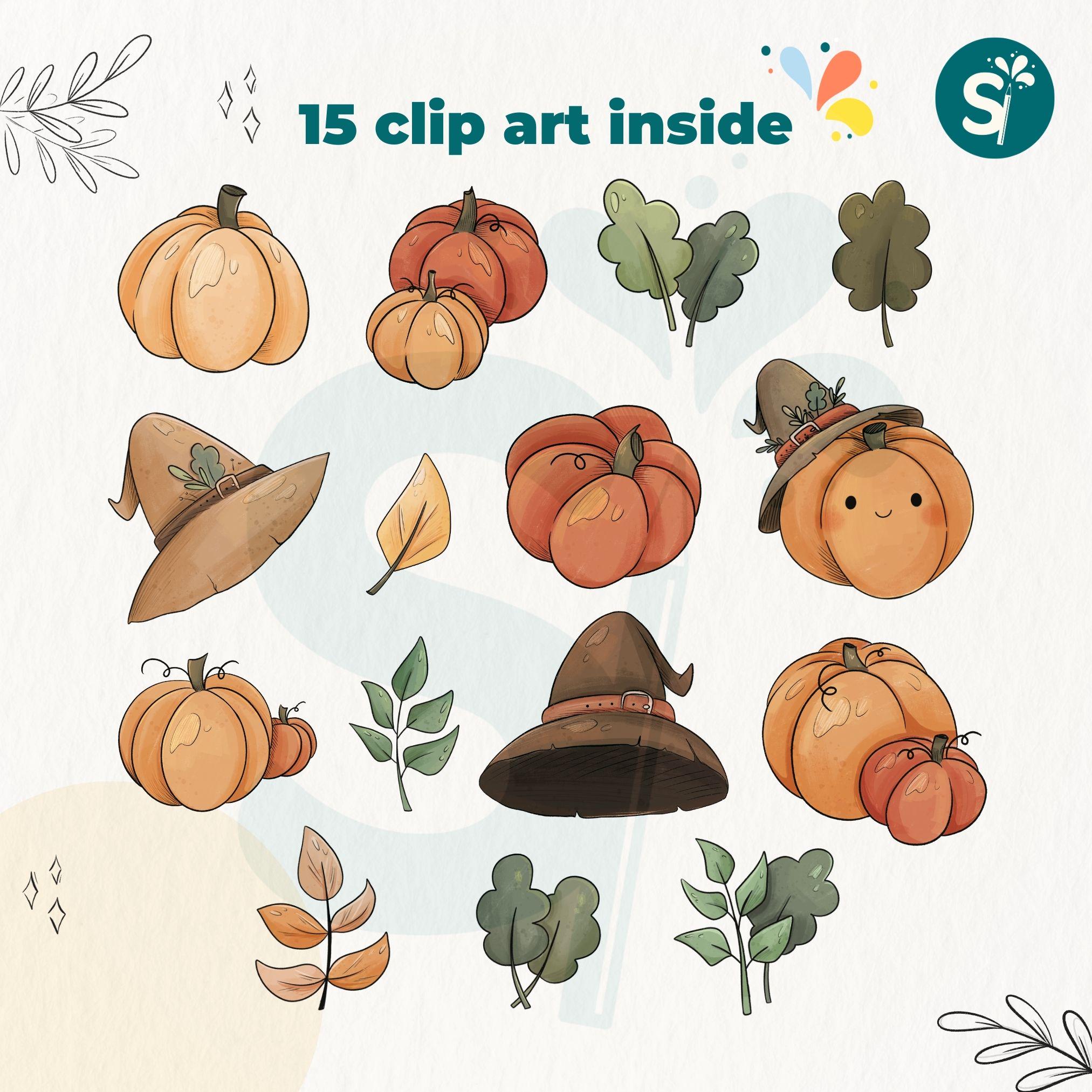 Pumpkin Party: Fall Clipart Set | Digital Illustration | PNG ...