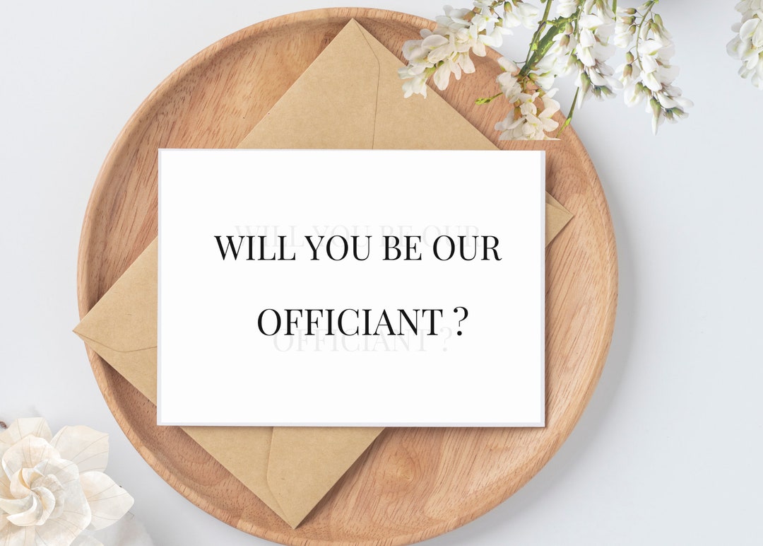 Editable Wedding Officiant Card Template Canva, PDF, JPEG Customizable ...