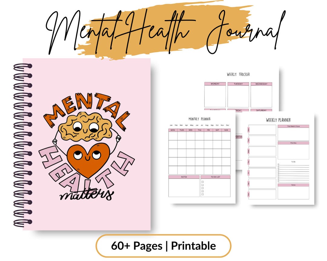 Digital Mental Health Journal, Printable Mental Health Planner, Mood ...