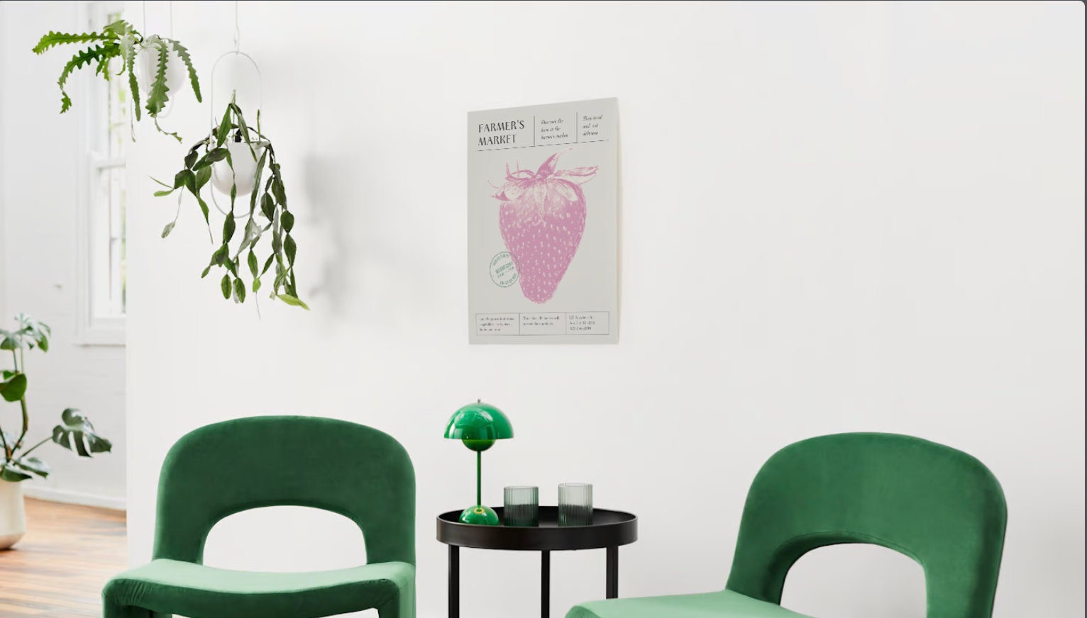 Cute Strawberry Poster - Etsy