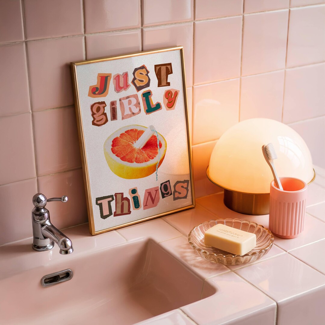 Just Girly Things Tampon Orange Surreal Poster Digital Download Funny ...
