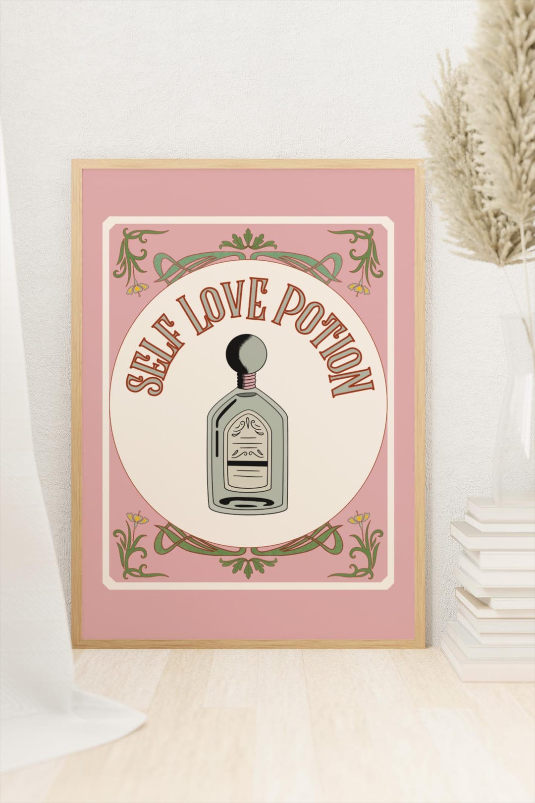 Self Love Potion Printable Art Vintage Apothecary Bottle Poster Green ...