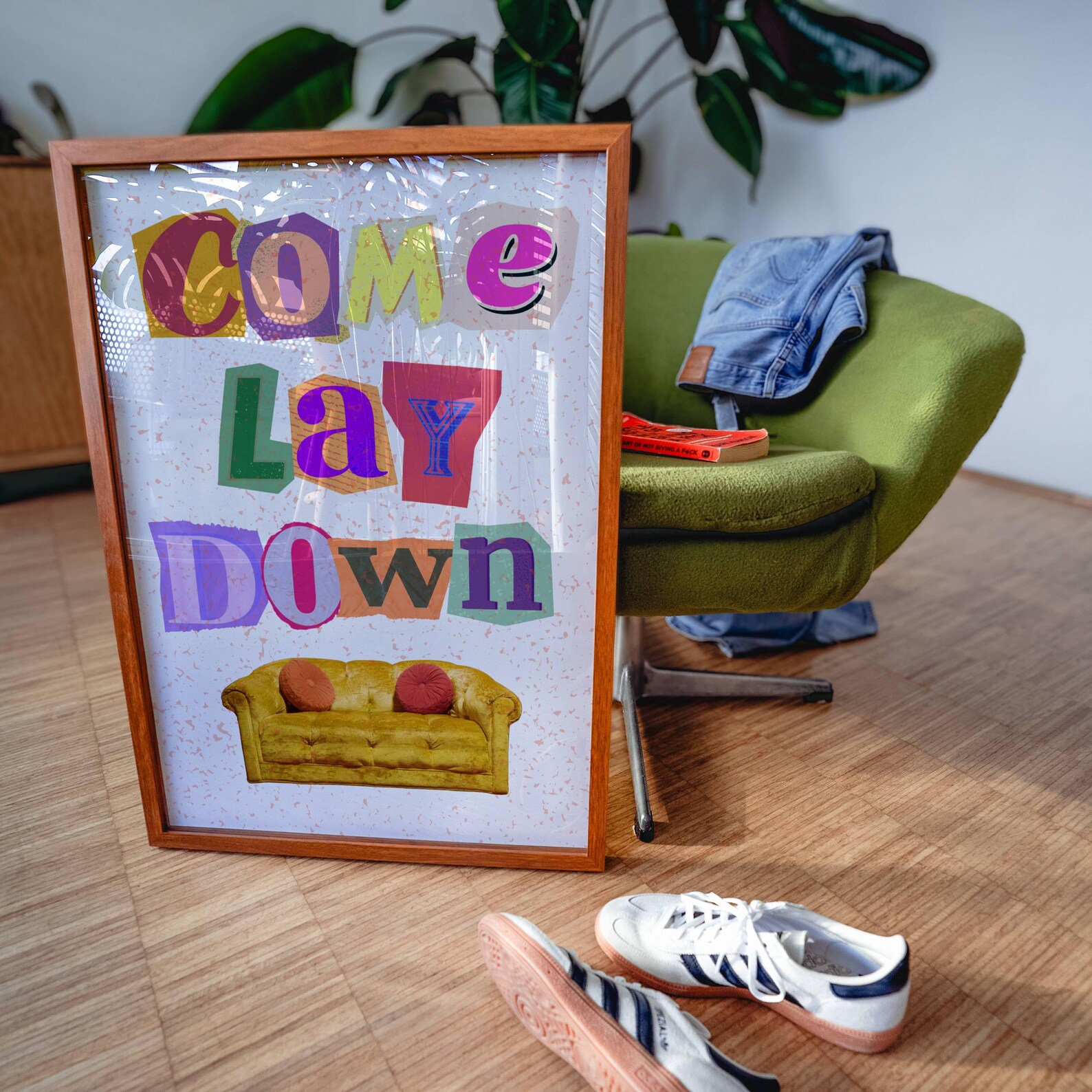 Come Lay Down Retro Vintage Poster Newspaper Scrapbook Collage Letter ...