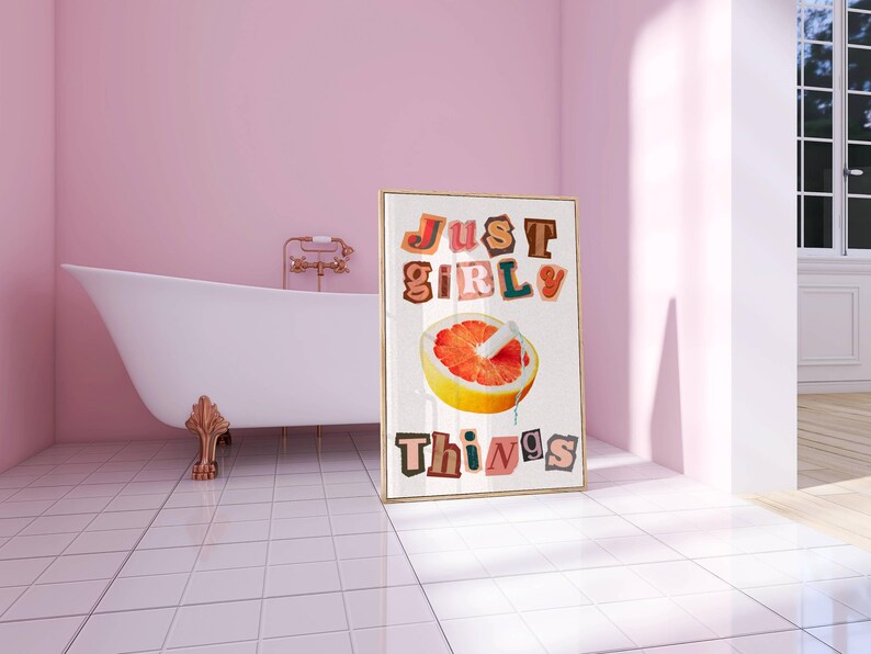 Just Girly Things Tampon Orange Surreal Poster Digital Download Funny ...