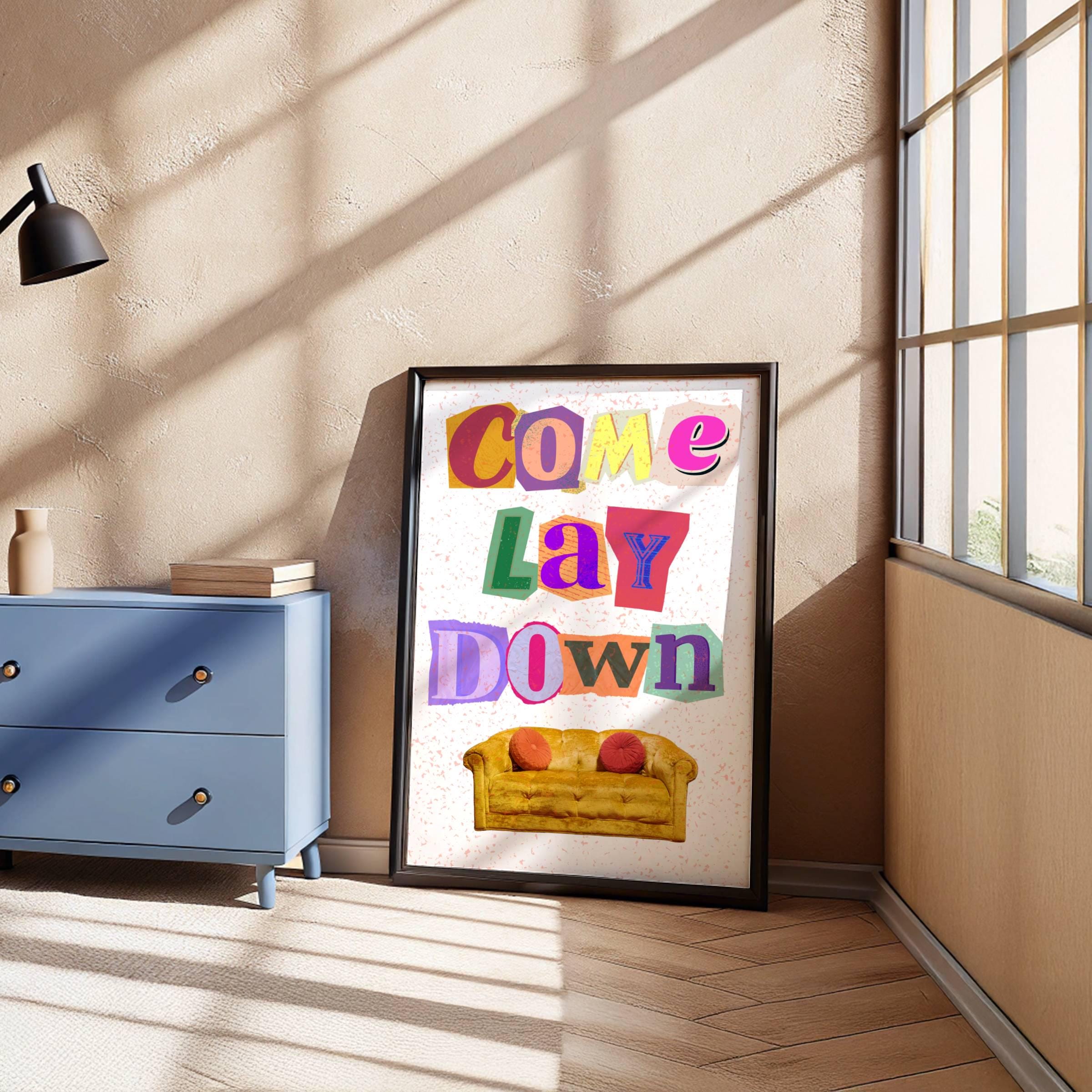 Come Lay Down Retro Vintage Poster Newspaper Scrapbook Collage Letter ...