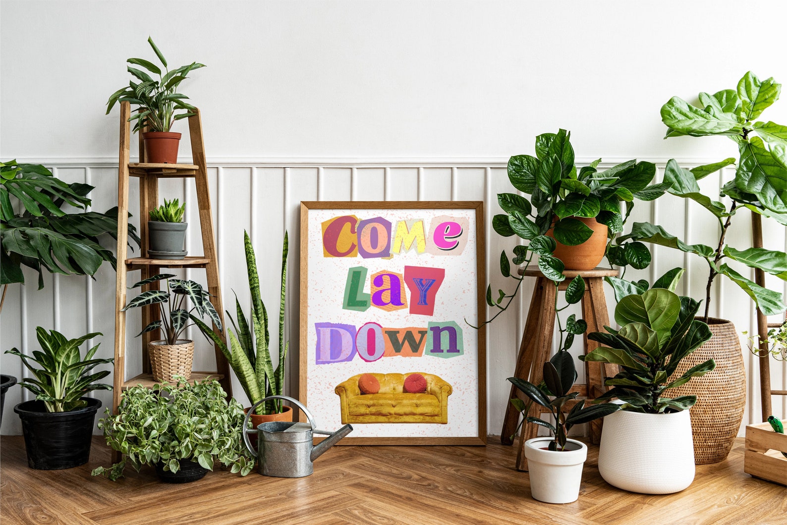Come Lay Down Retro Vintage Poster Newspaper Scrapbook Collage Letter ...