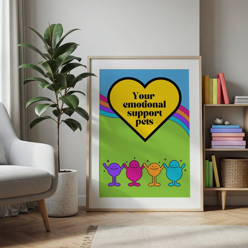Your Personal Emotional Support Pets Animal Poster Emotion Reminder Kid ...