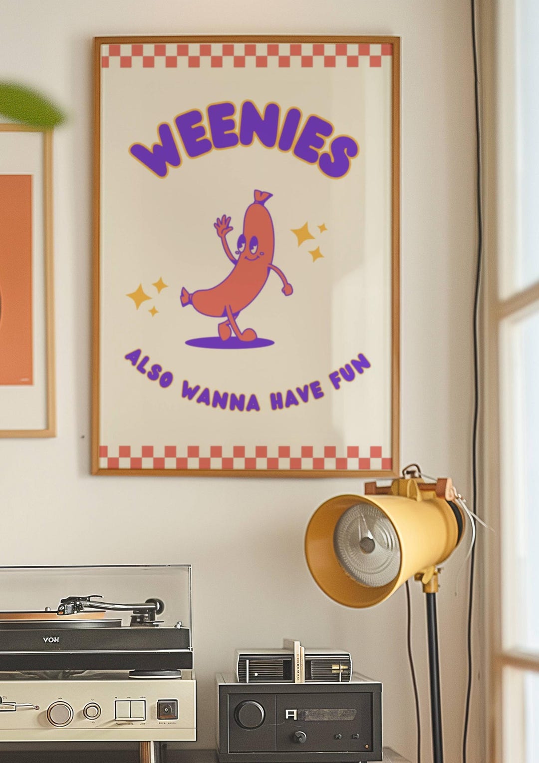 Weenies Also Wanna Have Fun Poster Gift for Hotdog Lover Funny Bathroom ...