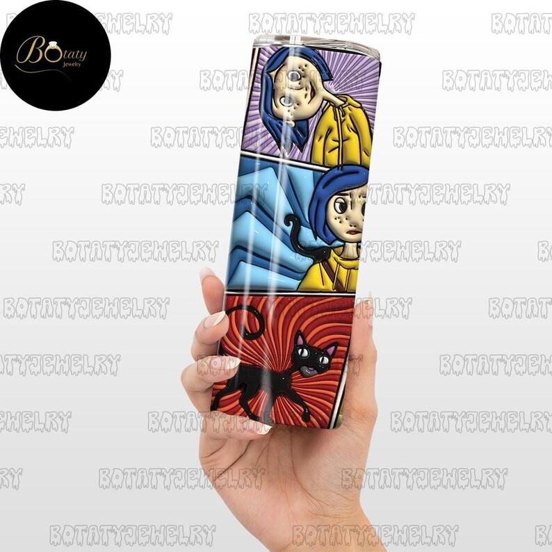 3D Inflated Cora Cartoon Halloween Tumbler Design Png, 3D Spooky Vibes ...