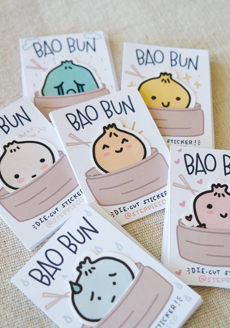 Happy Bao Emoji | Waterproof Die-cut Sticker - Etsy