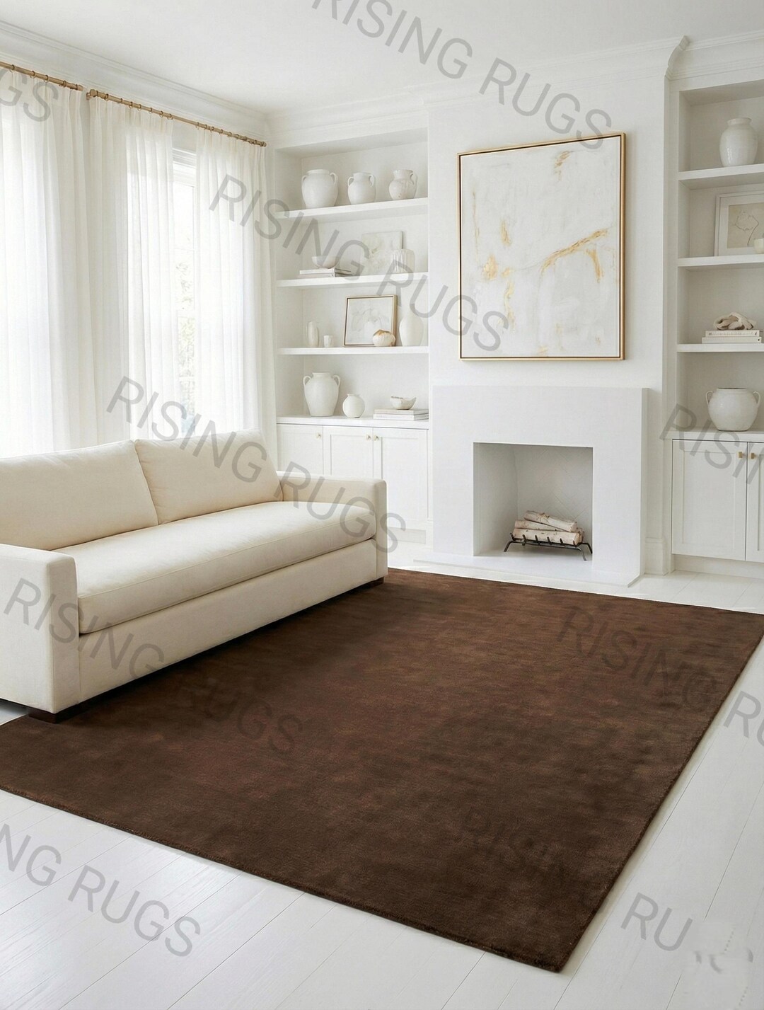 Dark Chocolate Espresso Solid Area Rug – Plush Minimalist Floor Mat - Etsy