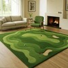 Golf Course Green Hand Tufted High Low Texture Wool Rug for Kids Room ...