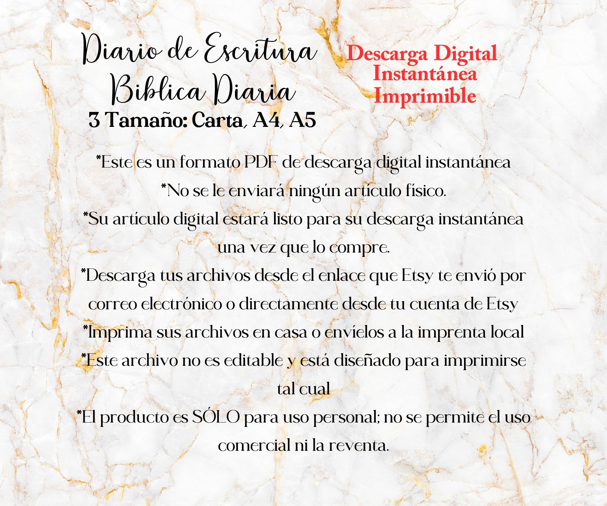 Diario De Escritura Biblica Diaria Descarga PDF Digital Instantania ...