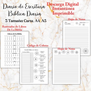 Diario De Escritura Biblica Diaria Descarga PDF Digital Instantania ...
