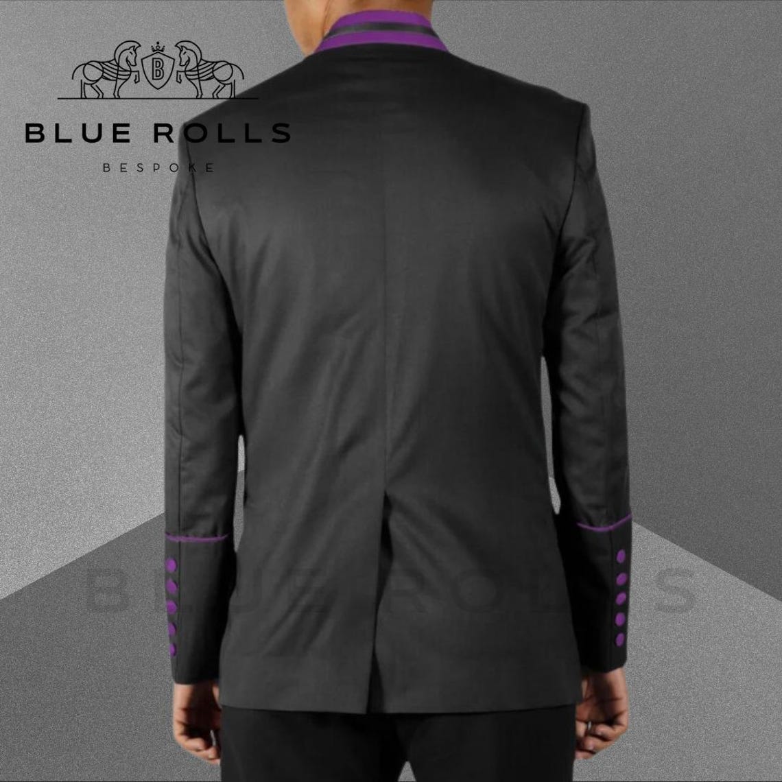 Men's Clergy Frock Jacket - Black/purple - Lord Peace Clergy ...