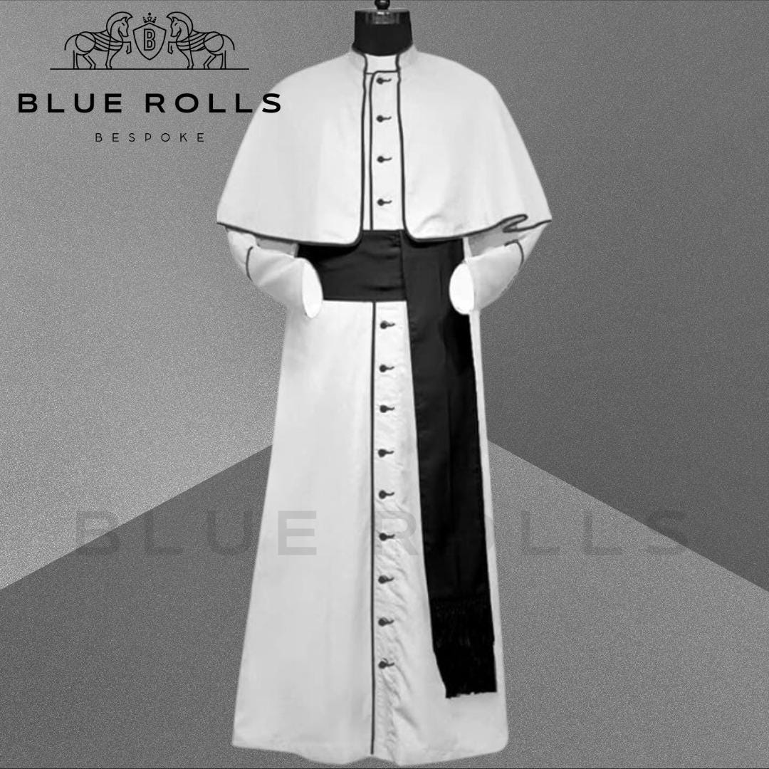 Bishop Cassock With Inverness Cape - Cosplay Legend Clergy Robe With ...
