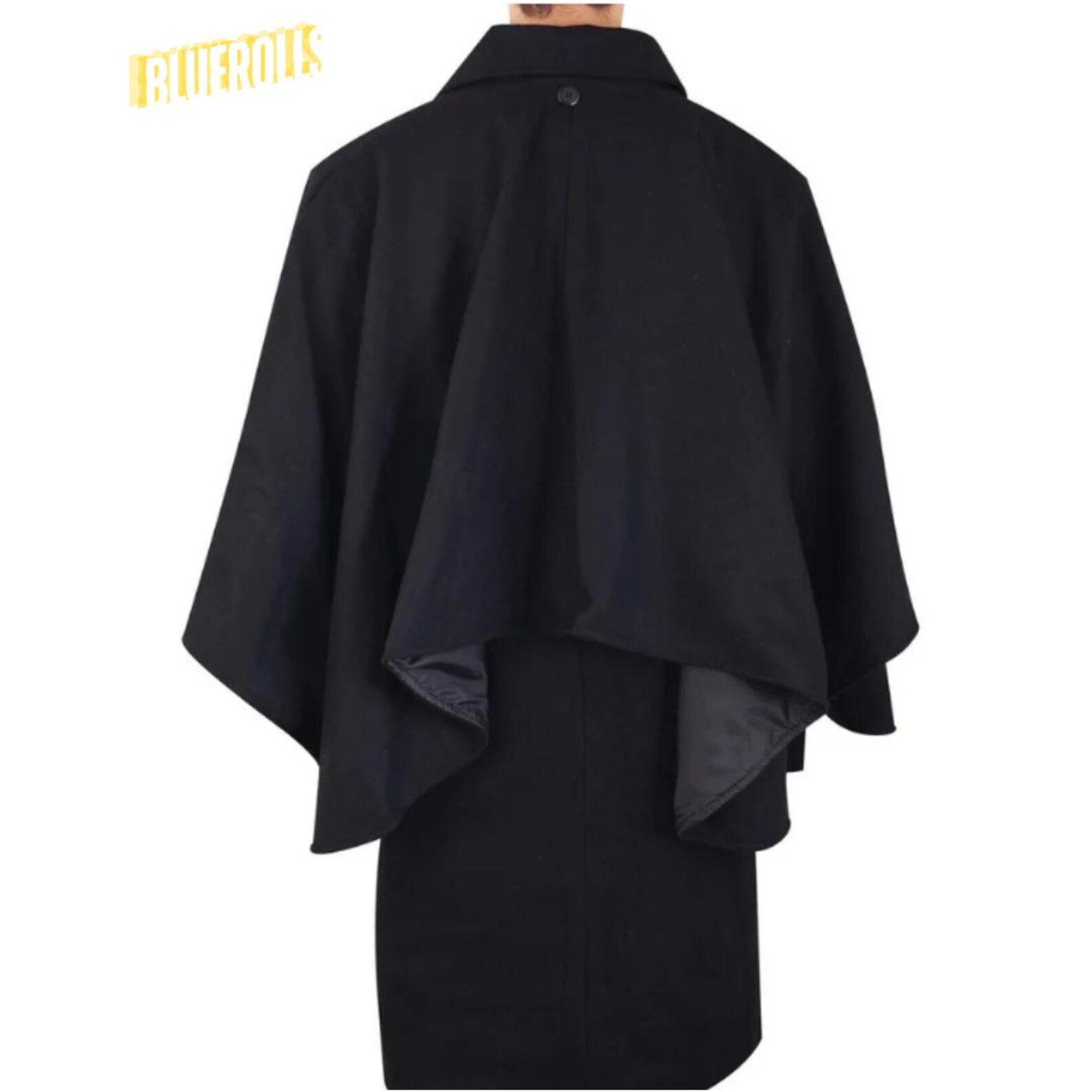 Men's Inverness Cape - Black - Christmas Inverness Coat, Men's ...