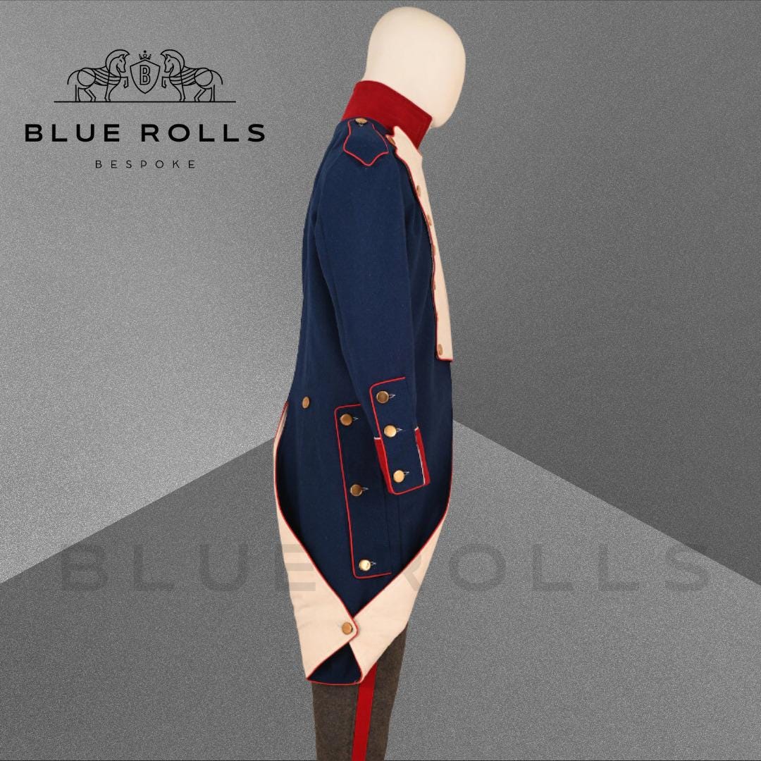 New Men's Regency Reproduction Blue British Napoleonic Uniform Blue ...
