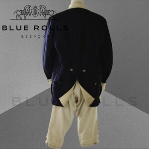 George Washington Uniform - Navy Blue Lapel Wool, Continental Army Coat ...