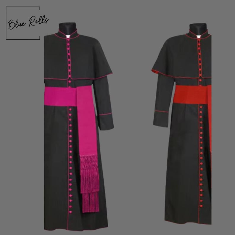 Bishop Cassock With Inverness Cape - Cosplay Legend Clergy Robe With ...