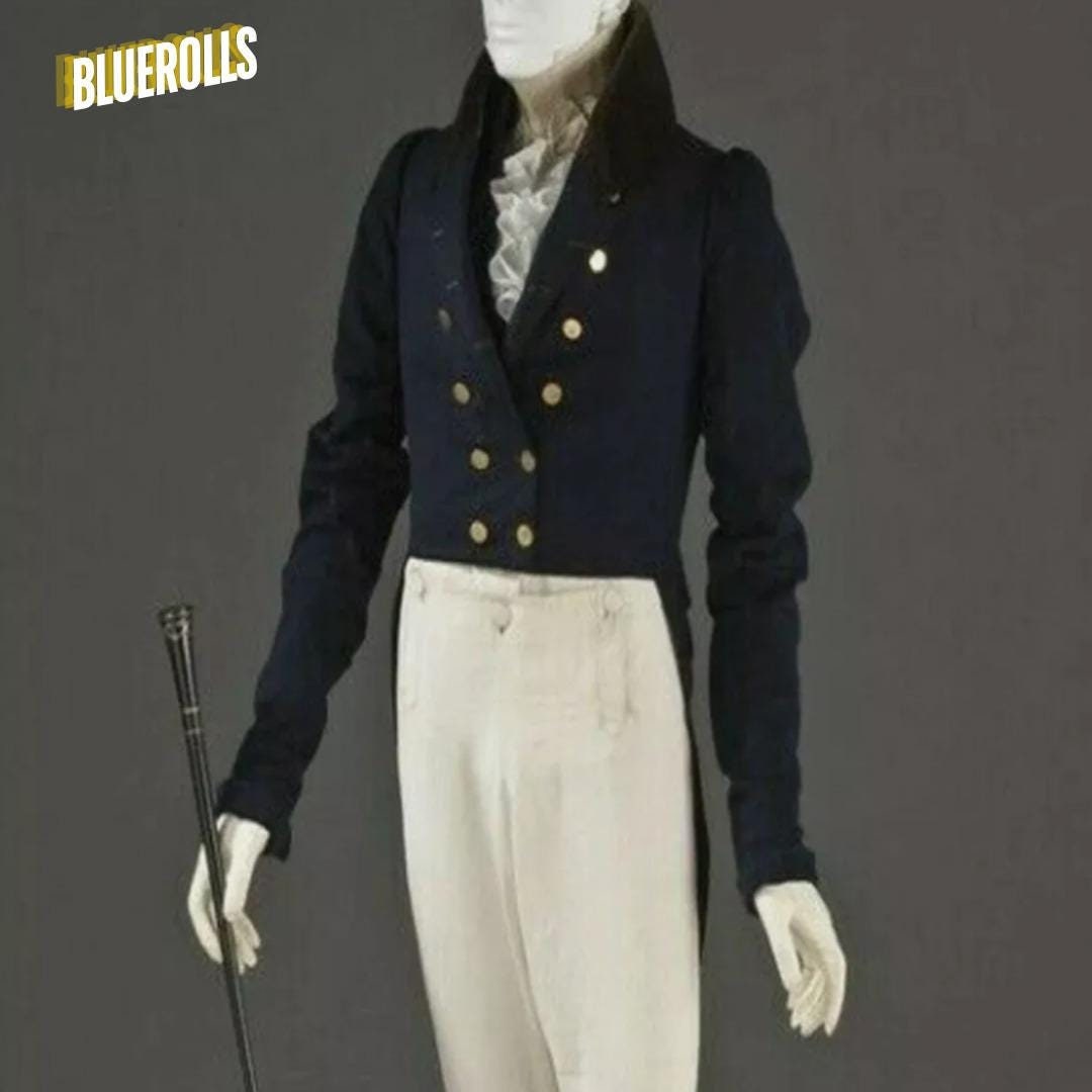 New Men Blue Wool Regency Coat, New 18th Century Napoleon Coat of Army ...
