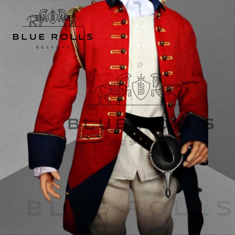 New British Army Red Golden Turn Back Blue Cuffs Wool Jacket British ...