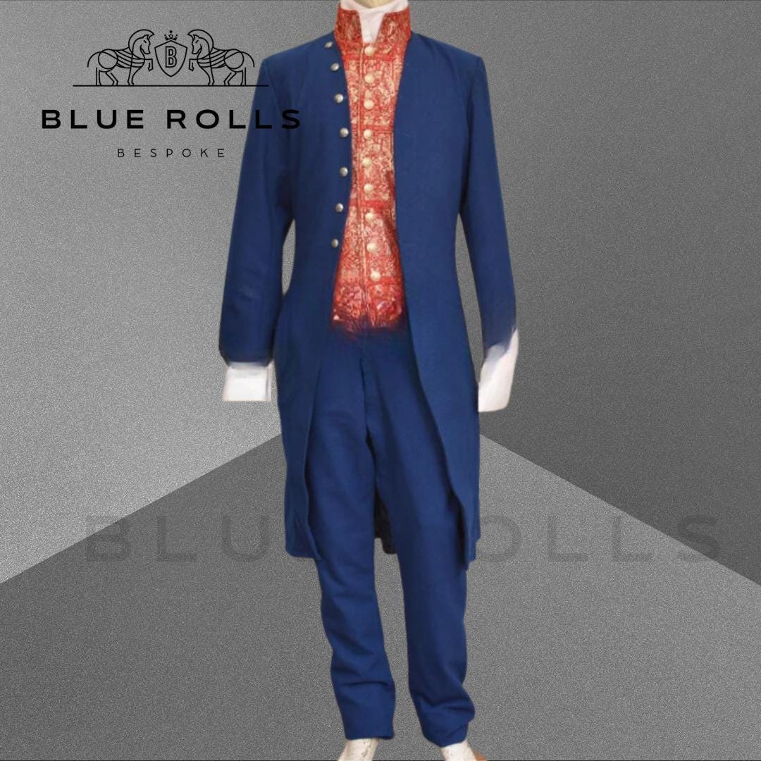 Rococo Cosplay - Men’s Blue 18th Century Frock Coat - Historical ...