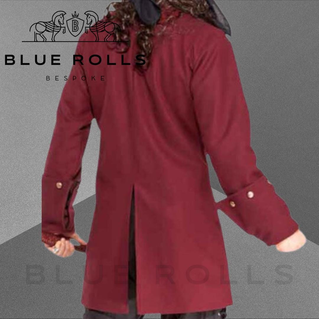 Colonial Military Costume - Blackbeard Coat Admiral Pirates of ...