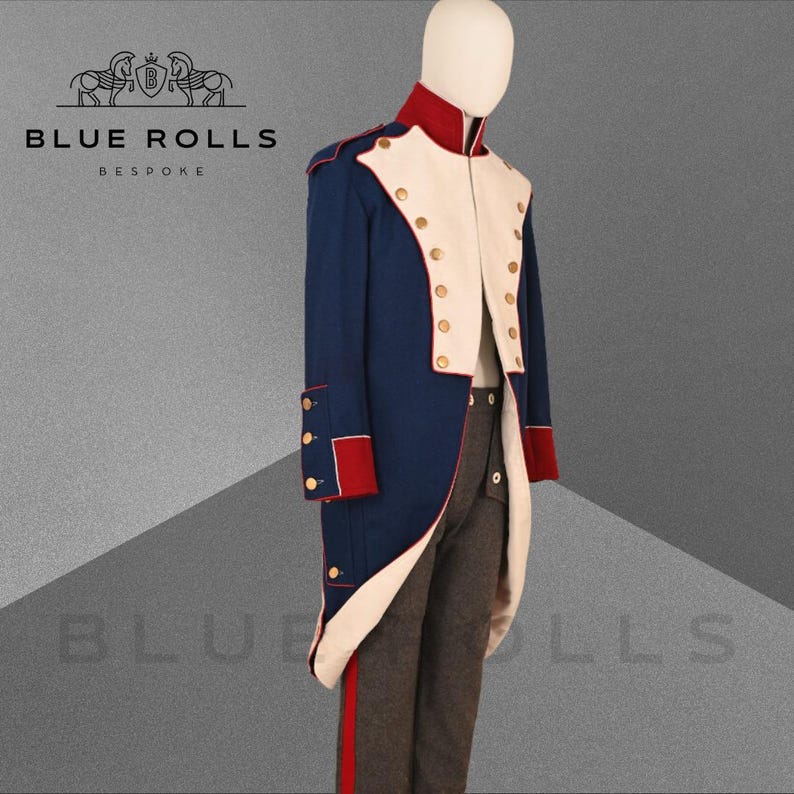 New Men's Regency Reproduction Blue British Napoleonic Uniform Blue ...