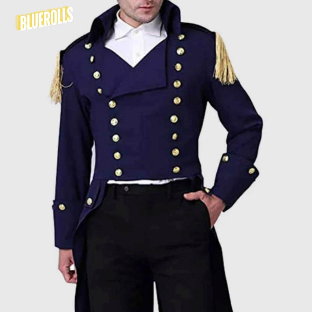New Navy Blue British Navy Army Coat - Navy Blue Double Breasted Wool ...