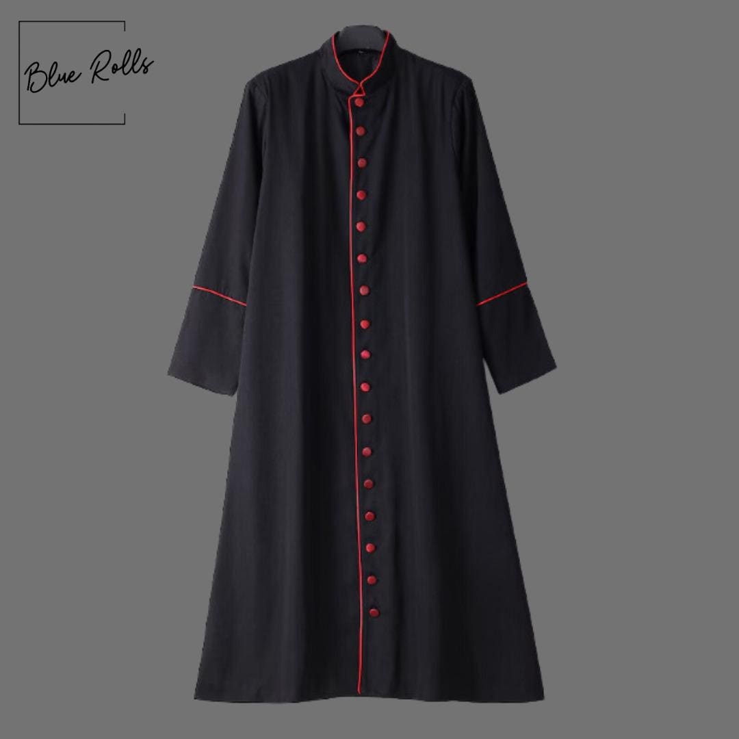 New Catholic Black - Roman Cassock - Wool Blend Clergy Robe, Catholic ...