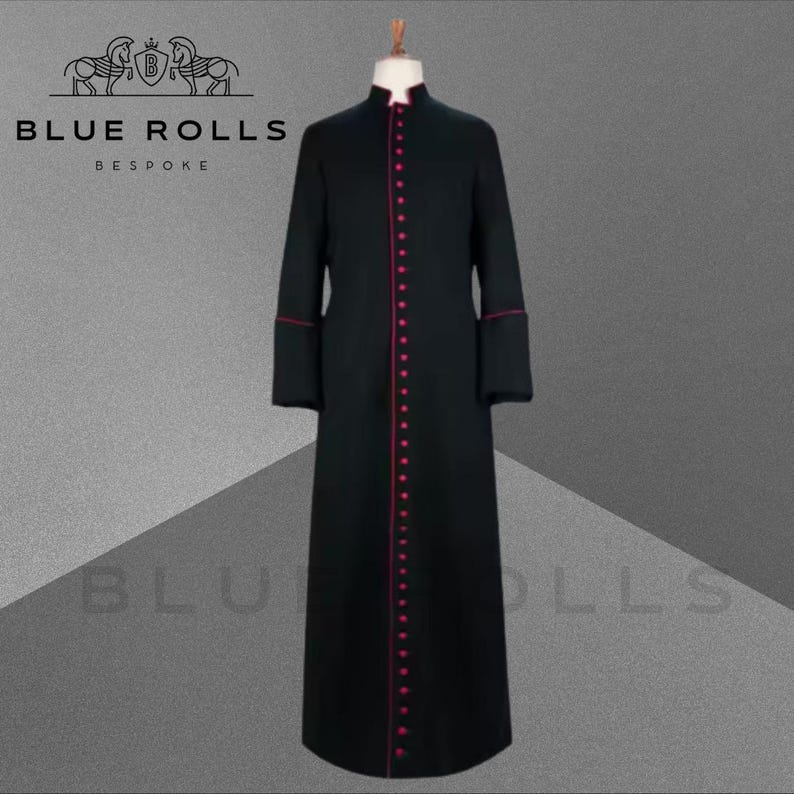 Clergy Robe, - Roman Cassock - Custom Size Traditional Priest Vestment ...