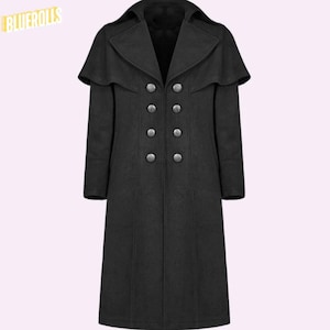 Men's Coat Black Highwayman Jacket Gothic Steampunk Coat - Victorian ...