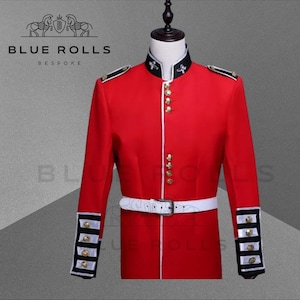British Uniform Royal Guard Soldier Costume Mens Fancy Dress Outfit ...
