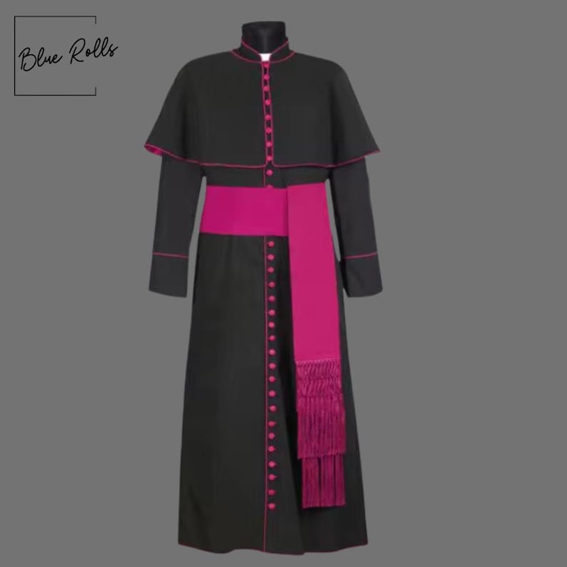 Bishop Cassock With Inverness Cape - Cosplay Legend Clergy Robe With ...