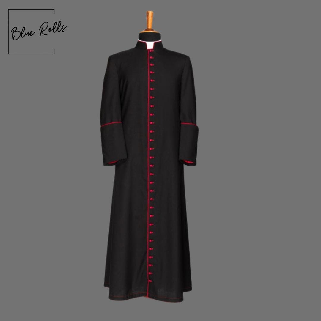 New Catholic Black - Roman Cassock - Wool Blend Clergy Robe, Catholic ...