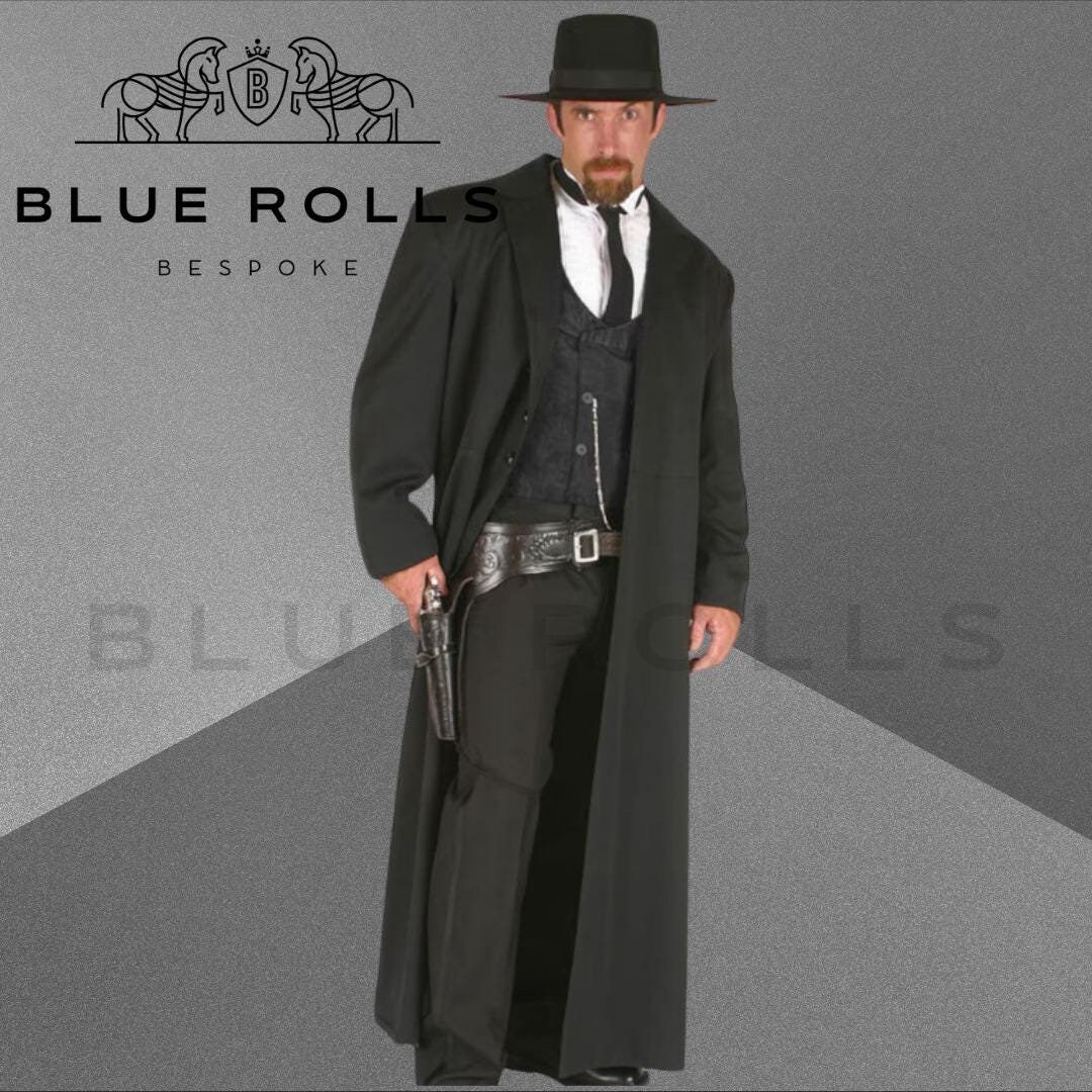 New Male 19th Century Victorian Rifle Frock Coat, Tombstone Coat, Black ...