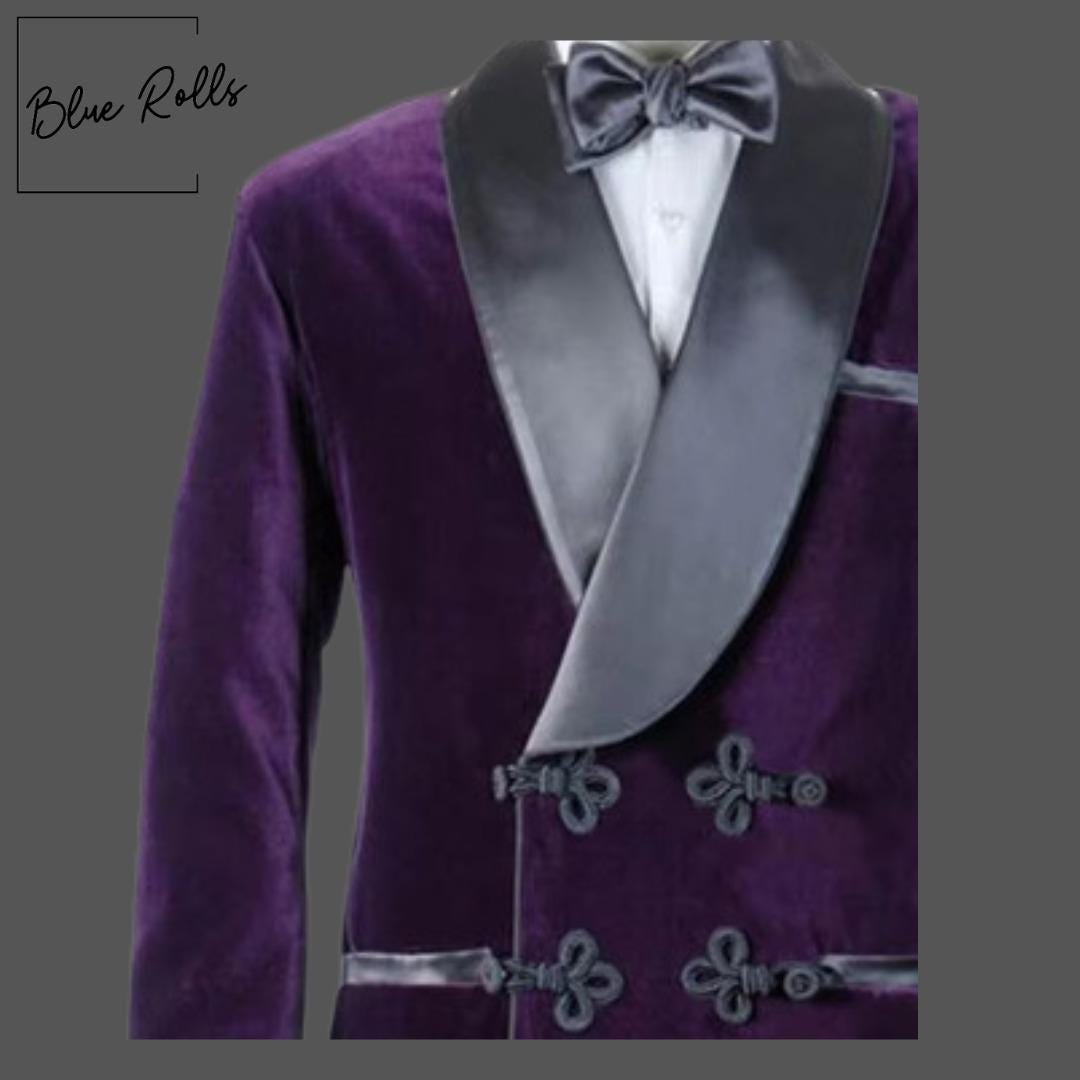 A Formal New Men's Purple Velvet Smoking Jacket Wedding Party - Wear ...